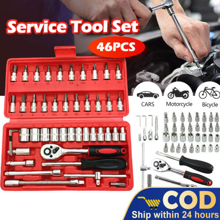 Original 46pcs/set Tool Box Car Motorcycle Repair Set Hand Tools Home ...