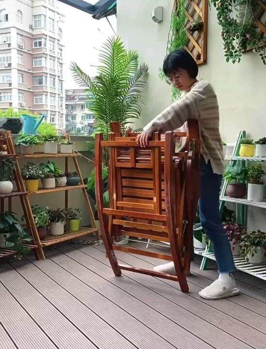 Balcony Folding Rocking Chair Bed With 150kg Load-Bearing Outdoor ...