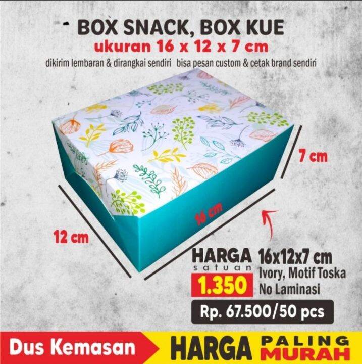 Box Snack | Box Kue Tosca 16 x 12 x 7 cm Ivory Foodgrade (50pcs ...
