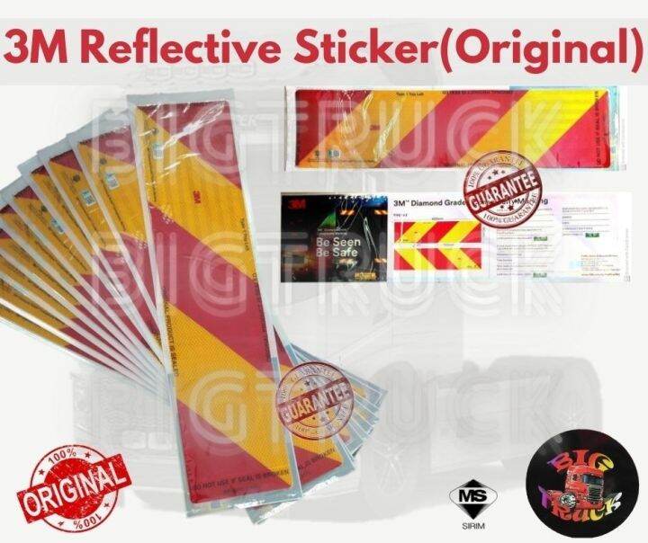 1 PAIR - DIAMOND GRADE/ORIGINAL 3M REFLECTIVE STICKER/ STICKER PUSPAKOM ...