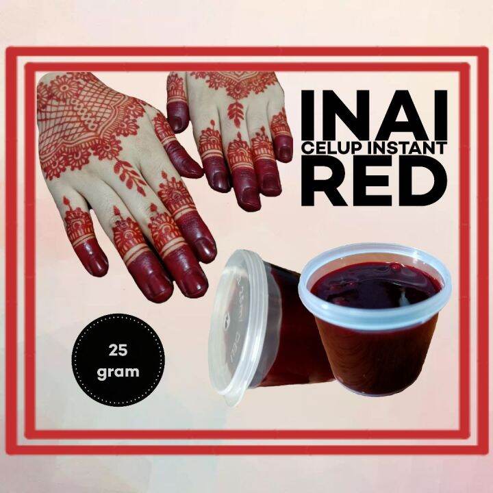 INAI CELUP INSTANT RED 🔥 inai celup segera 5 minit merah | 25gram | Lazada