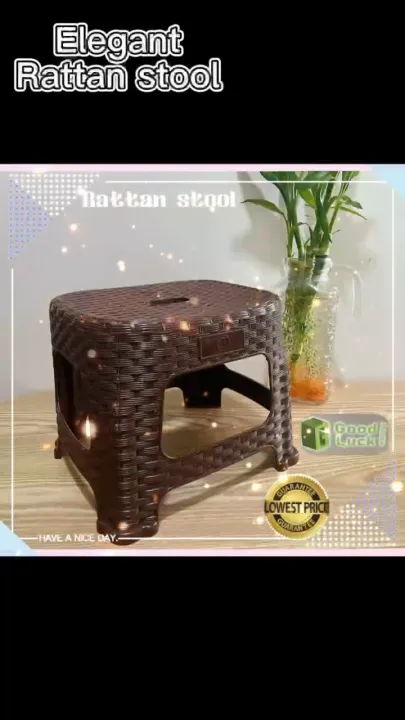 Best seller 2023 rattan series rattan plastic stool 25cm Laundry Stool ...