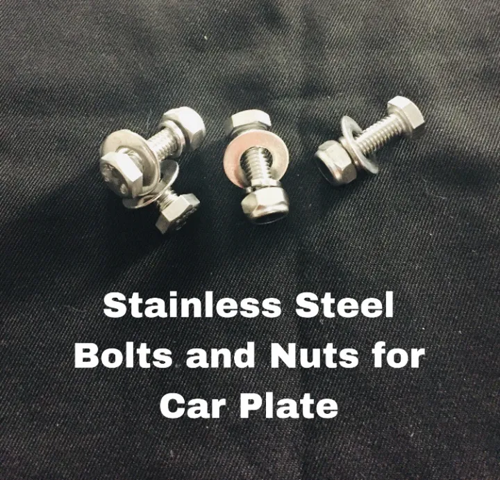 Stainless steel Bolts and Nuts for CAR PLATE (4 Pcs/Set) | Lazada PH