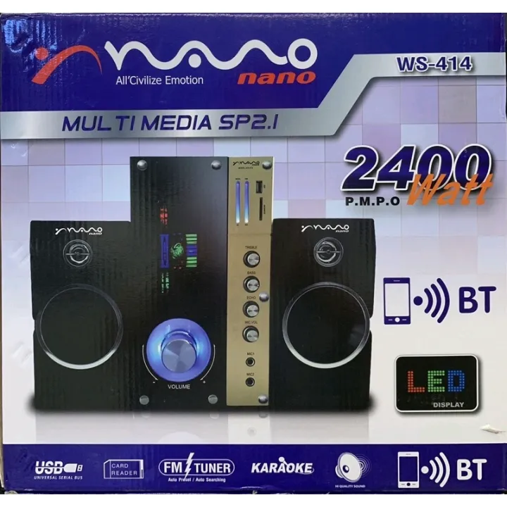ลำโพง (2.0CH,50 วัตต์) NANO รุ่น WS-414 (BT) | Lazada.co.th