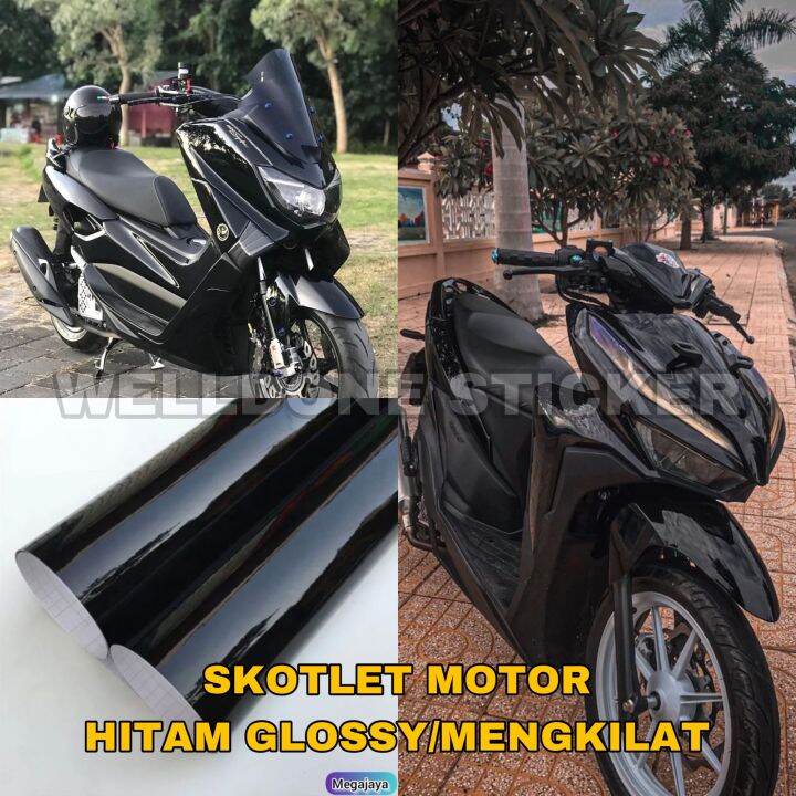 STIKER MOTOR SKOTLET HITAM GLOSSY KUALITAS PREMIUM MUDAH DIPASANG ...