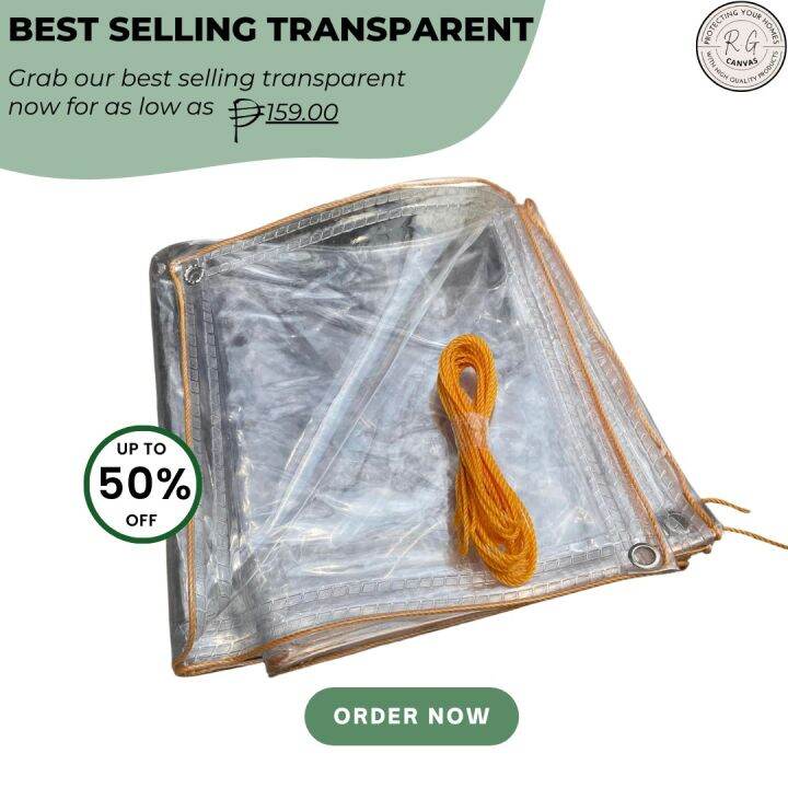 6x8ft Transparent Trapal 100% WATERPROOF TRAPAL LONA TOLDA TARPAULIN ...