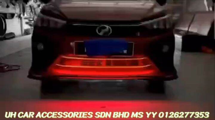 Perodua bezza 2019-2023 drl led stainless steel bumper trim garnish ...