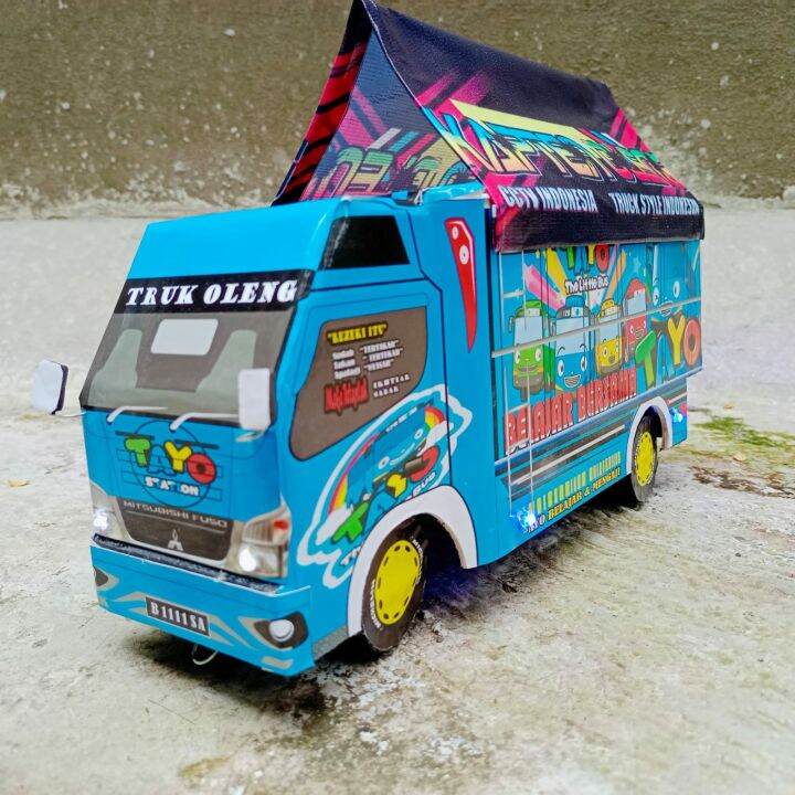 Truk oleng Mobil oleng Miniatur truk oleng Baru Tayo Lampu dan Terpal | Lazada Indonesia