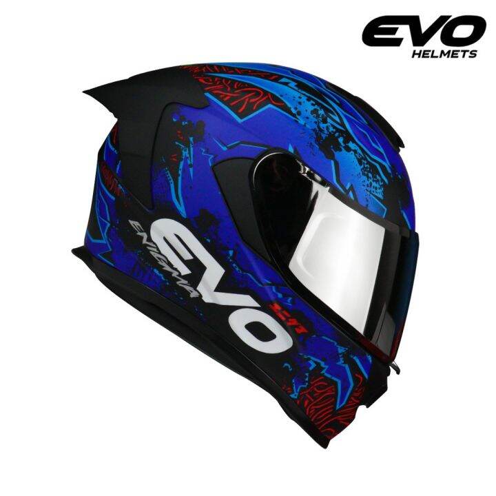 EVO HELMET GT-PRO ENIGMA FULL FACE DUAL VISOR WITH EXTRA CLEAR LENS ...