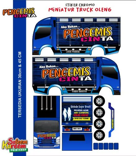 stiker miniatur truck oleng ukuran 30cm | Lazada Indonesia