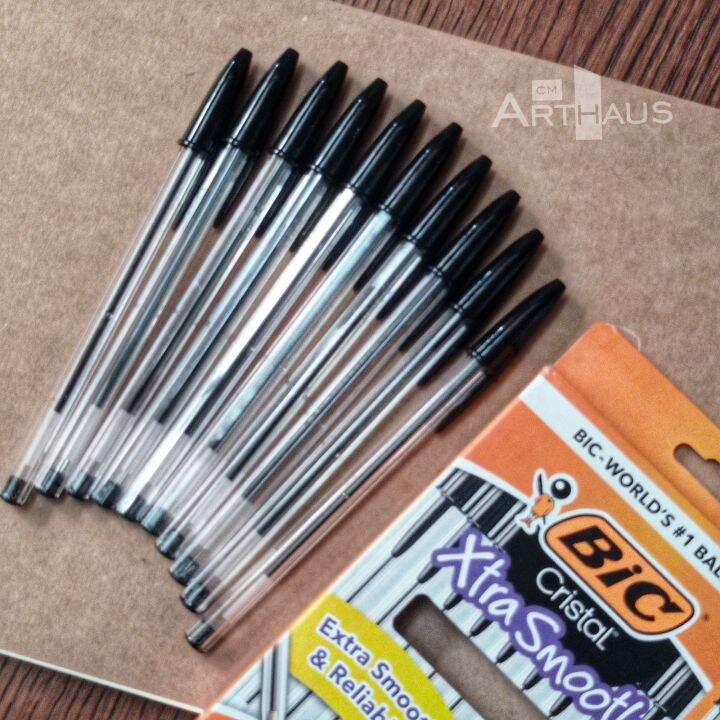 10pcs Bic Cristal Xtra Smooth Medium Point without box | Blue or Black ...