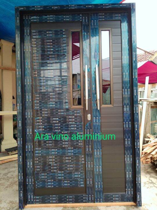 2 daun pintu,alumunium ,,ukuran lebar 120x200,1 set sma kusen | Lazada ...
