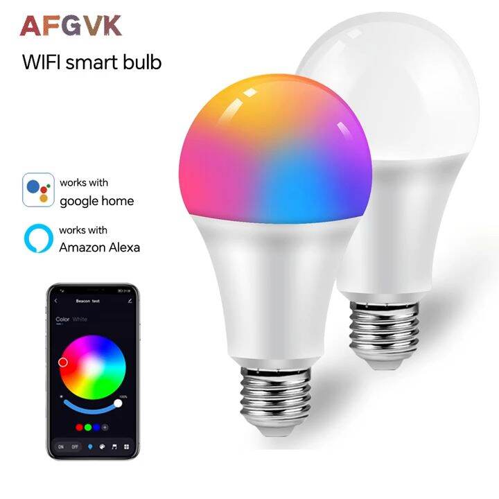 1/2/3/4/6Pcs Wif Smart Light Bulbs A19 E27 800LM Color Changing LED ...