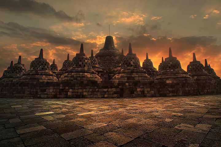 POSTER TERBSRU CANDI BOROBUDUR, LUKISAN DINDING CANDI BOROBUDUR ...