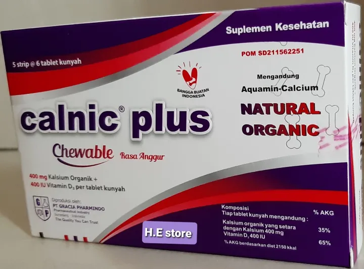 Calnic Plus chewable rasa Anggur box 30 tablet | Lazada Indonesia