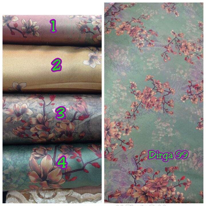 Kain sutera / Kain sutra halus lembut /Kain semi sutera motif (Harga 1 ...
