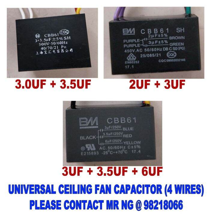 FAN CAPACITOR 4 WIRE CBB61 | Lazada Singapore