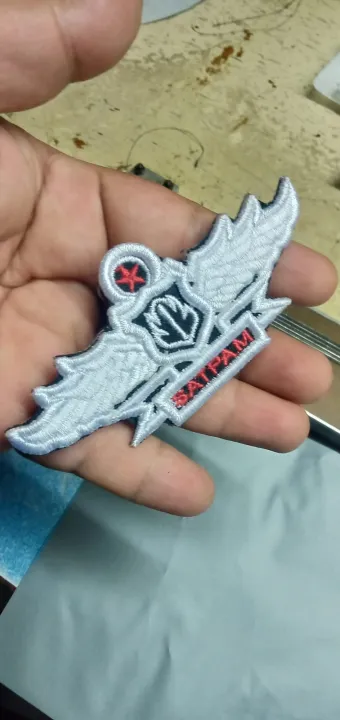 Wings satpam putih PDH,atribut wings satpam putih satu warna.wing putih ...