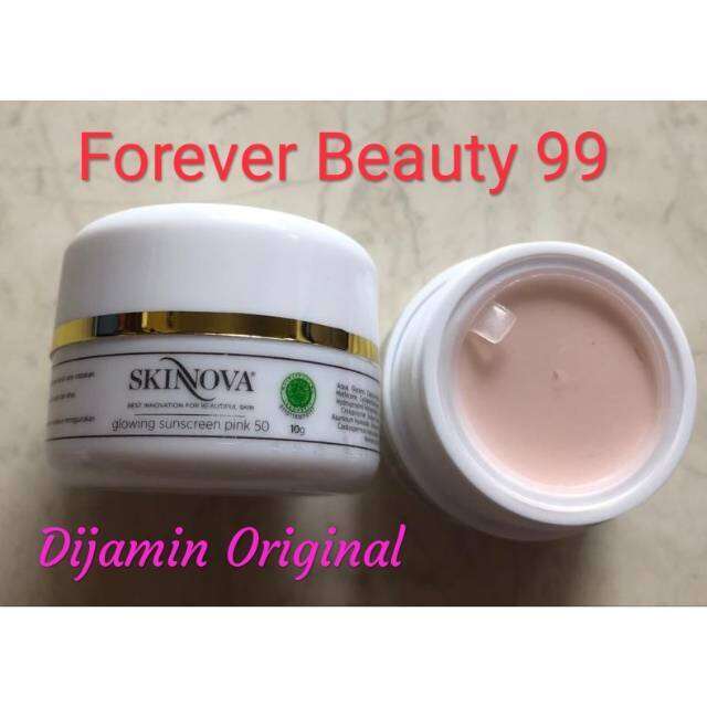 Skinnova glowing sunscreen pink SPF 50 - instant whitening skinova | Lazada Indonesia