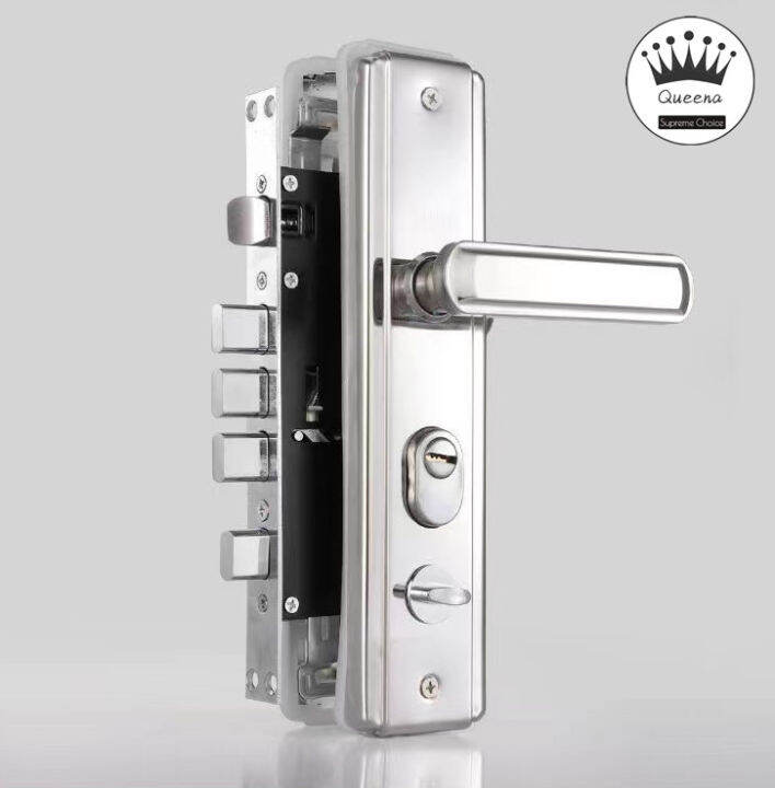 304 Stainless Steel Anti-theft Door Lock Set Security Handle Entrance ...