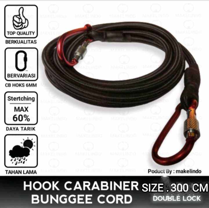 Tali Motor Panjang 300Cm Tebal Pengait Carabiner Besar Tali Pengikat ...