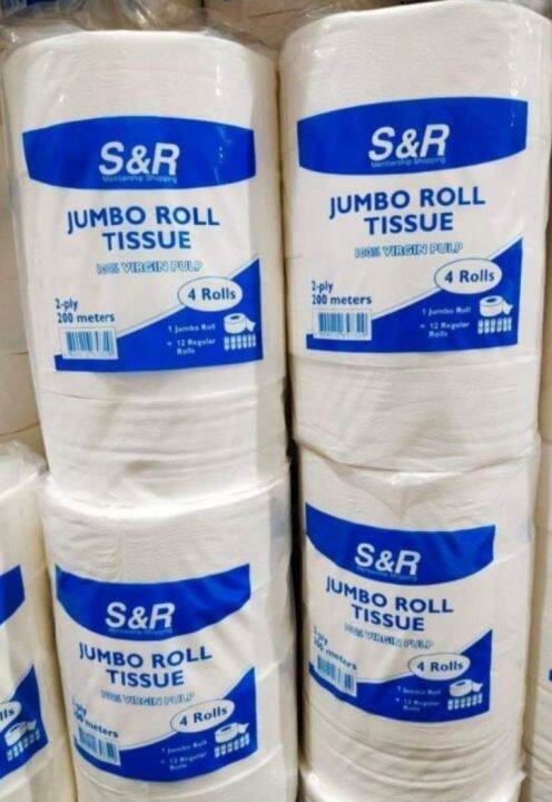 S&R Jumbo Tissue Roll 2 ply 12% Virgin Pulp 4 rolls | Lazada PH