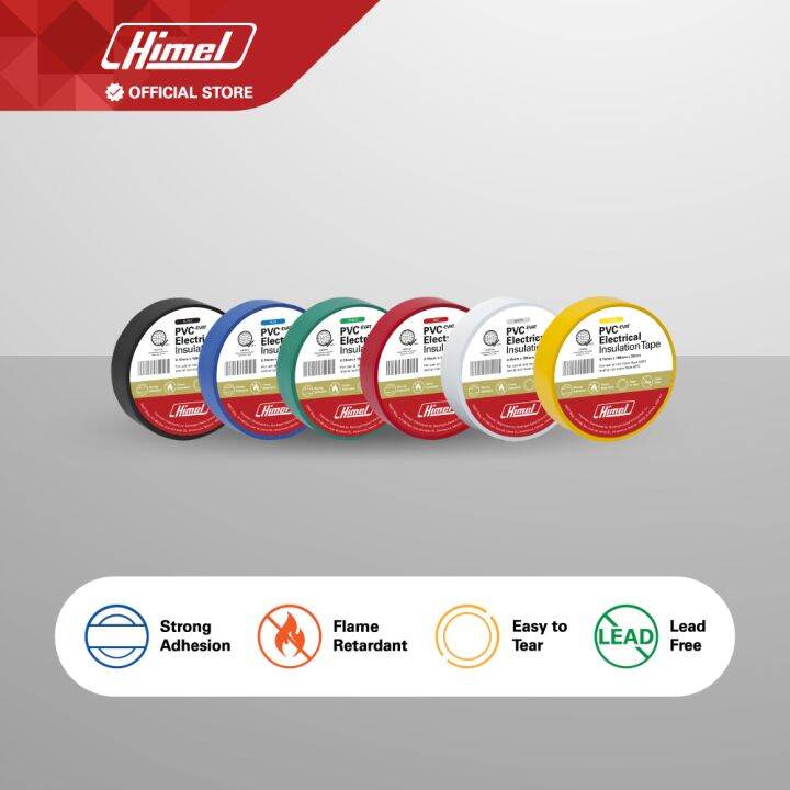 Himel Electrical Tape Fire Retardant Strong Adhesion original 5M 10M 16 M Black Red Yellow Green ...