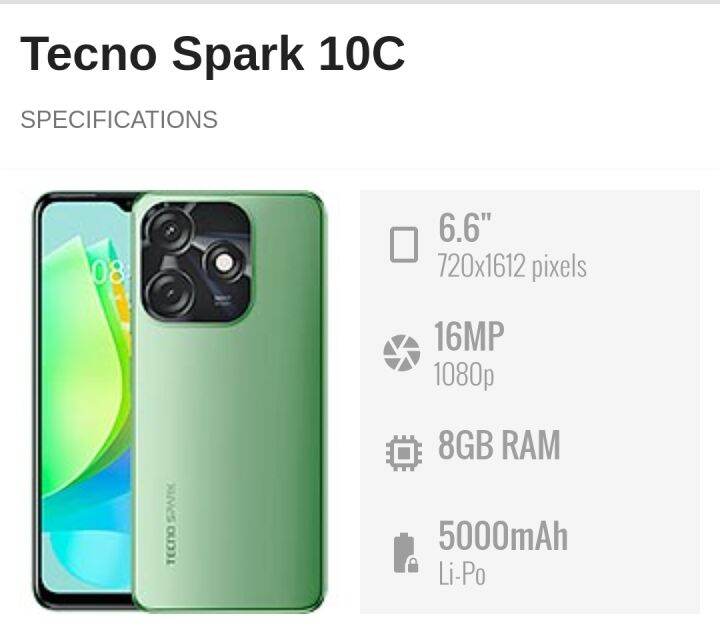 TECHNO Spark 10c 4+4/128 GB & 8+8/128 GB | Lazada PH