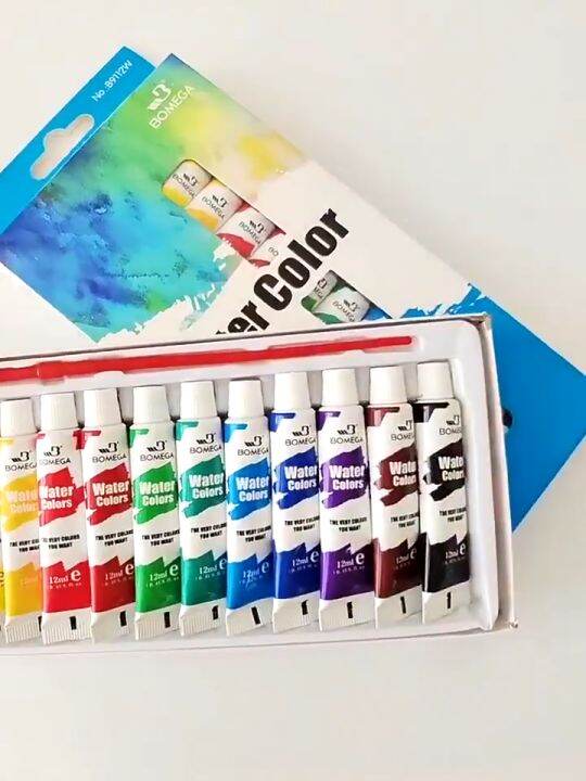12 Colors Painting Set Acrylic Gouache Watercolor Oil Painting Paint ...