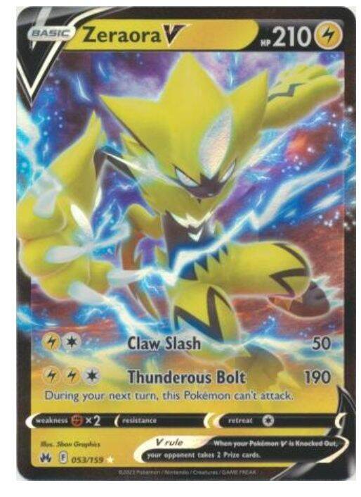 Zeraora V - 053/159 - Ultra Rare Crown Zenith | Lazada PH