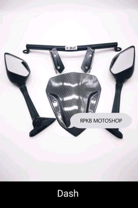 Carbon Visor Bracket with Side mirror Aerox V1/ Click V1/ Click V2/ Mio ...