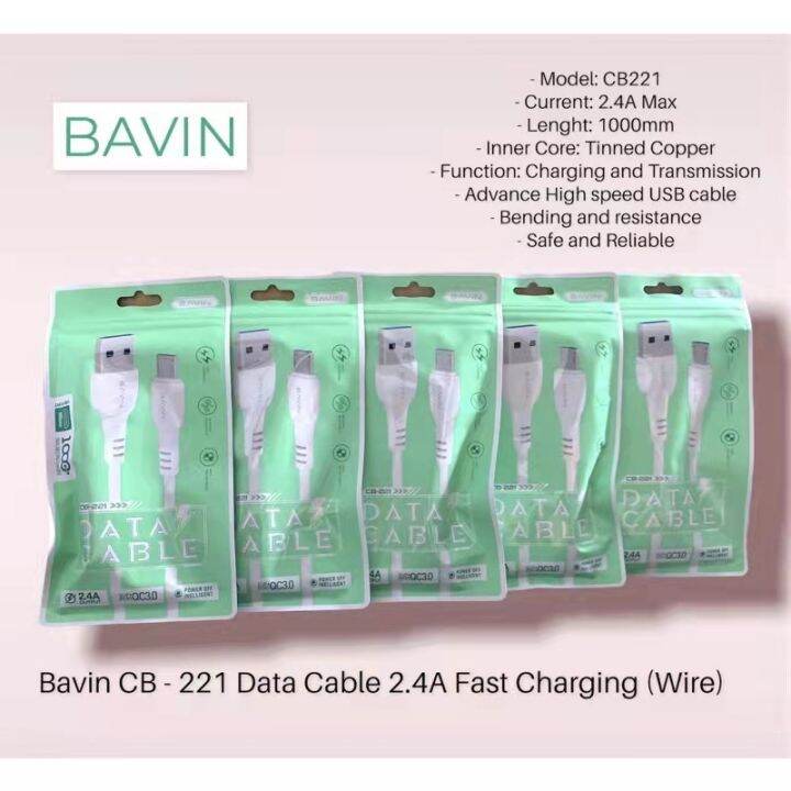 BAVIN CABLE CB-221 FAST CHARGER DATA CABLE 2.4 A HIGH QUALITY | Lazada PH