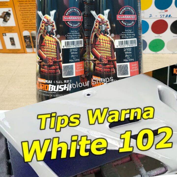 Pilok Pilox Cat Samurai White 102 Putih Glossy 400ml Cat Semprot Samurai Paint Kurobushi Aerosol ...
