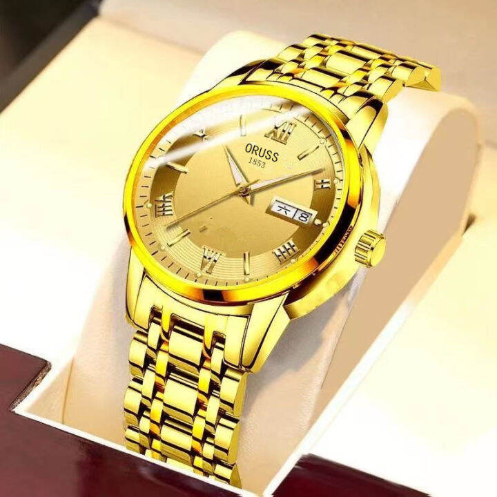 【Special Offer】ORUSS Automatic Movement Men's Watch Full Gold Men's ...