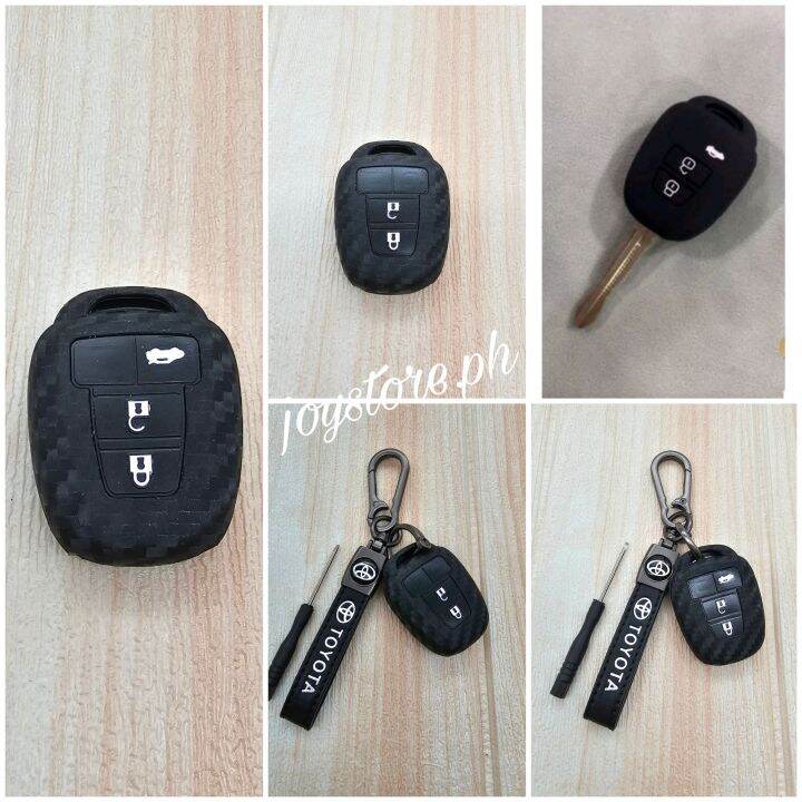 Toyota Carbon fiber silicone car key holder vios prime (2019-2021) 2 ...