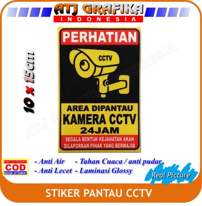 Stiker area diawasi CCTV sticker keamanan rumah toko kantor Anti maling ...