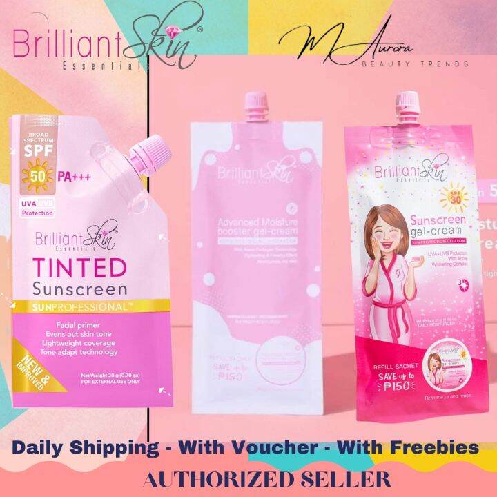 BRILLIANT SUNSCREEN | GEL CREAM | TINTED SUNSCREEN | Lazada PH
