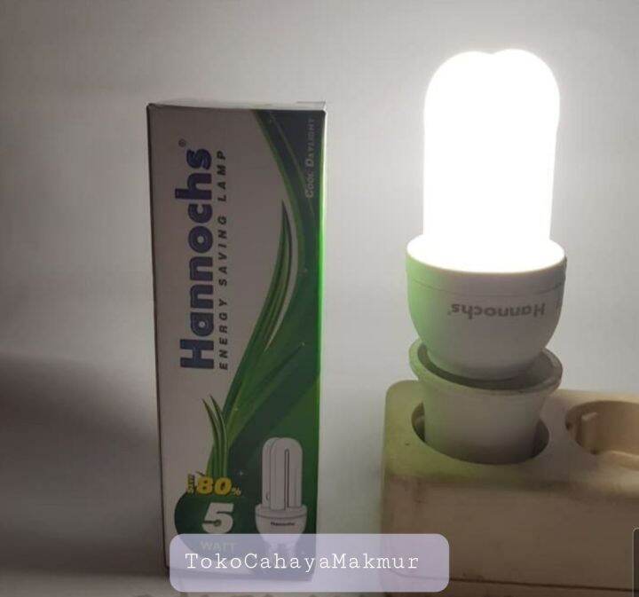 Lampu Bolham Hannochs LHE 5w 5watt 2U PLC Lampu Hemat Energy | Lazada ...