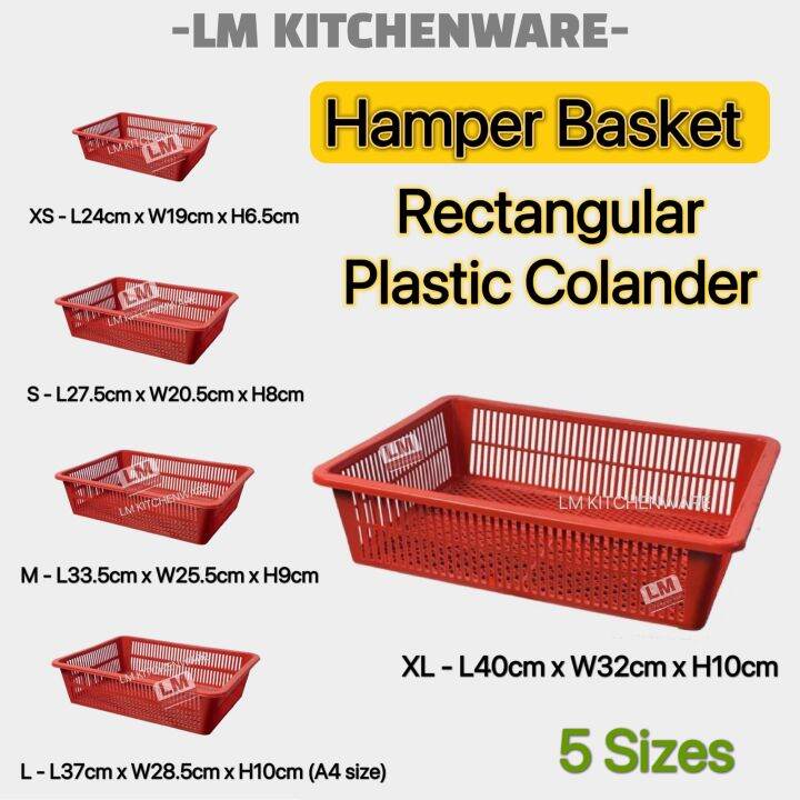 HAMPER BASKET / RECTANGULAR PLASTIC COLANDER / HAMPER TRAY / BAKUL ...
