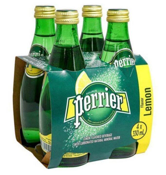 Perrier Lemon Flavored Beverage with Carbonated Natural Mineral Water 4 ...