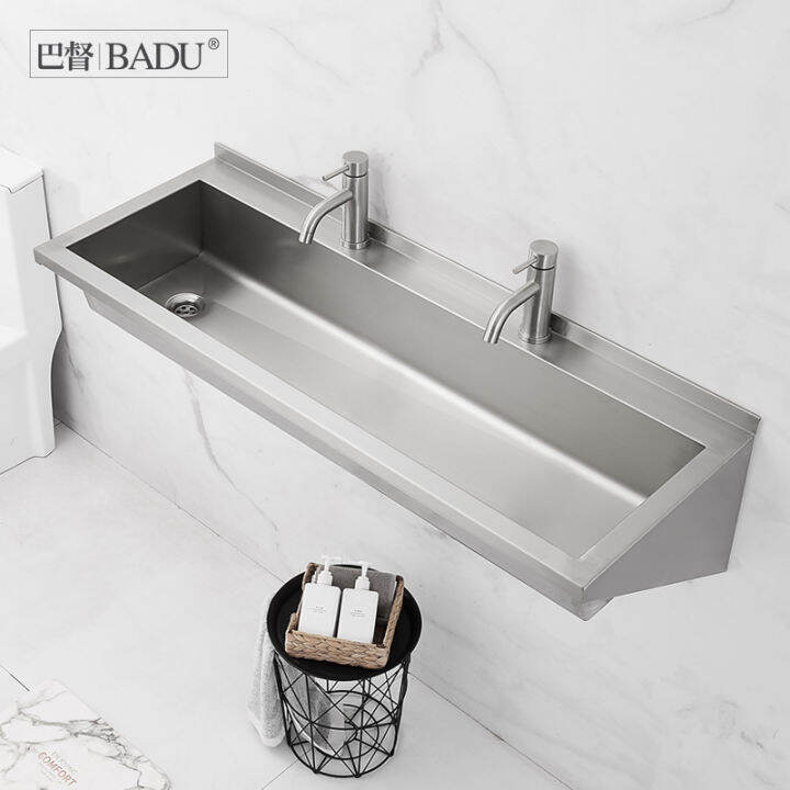 304 Stainless Steel Lengthened Sink Outdoor Washbasin Wall-Mounted ...
