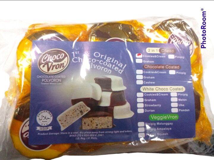 Chocovron 1st Original Choco Coated Polvoron(Cookies and Cream) 12 PCs ...