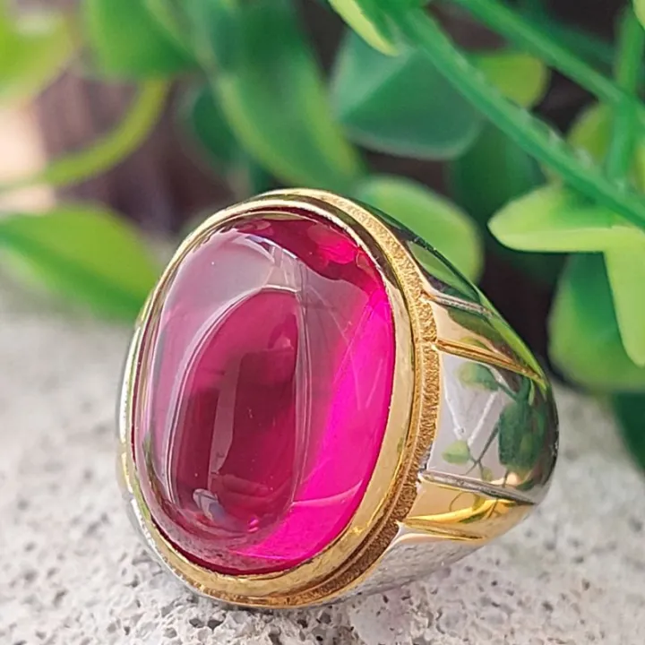 CINCIN BATU PERMATA MERAH SIAM ROSE RING TINATIUM | Lazada Indonesia