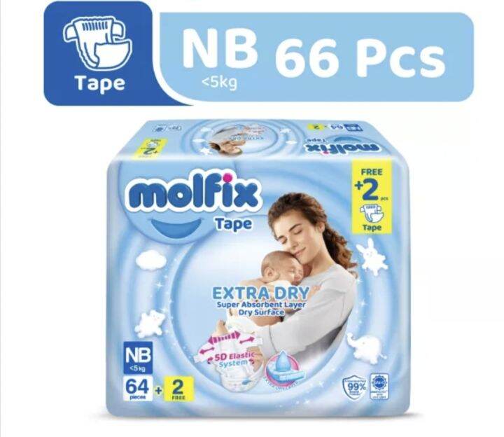 Molfix Extra Dry Tape 64+2 NB | Lazada