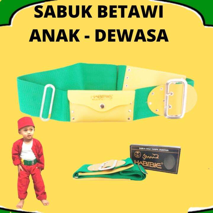 SABUK HIJAU HABIBIE SABUK BETAWI ANAK & DEWASA SABUK HAJI | Lazada ...