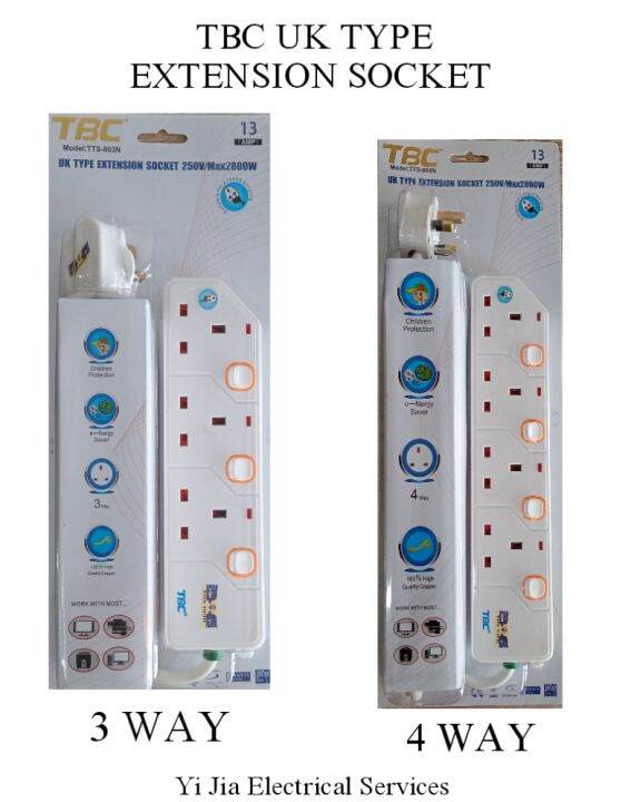 TBC UK TYPE EXTENSION SOCKET 250V 13AMP | Lazada