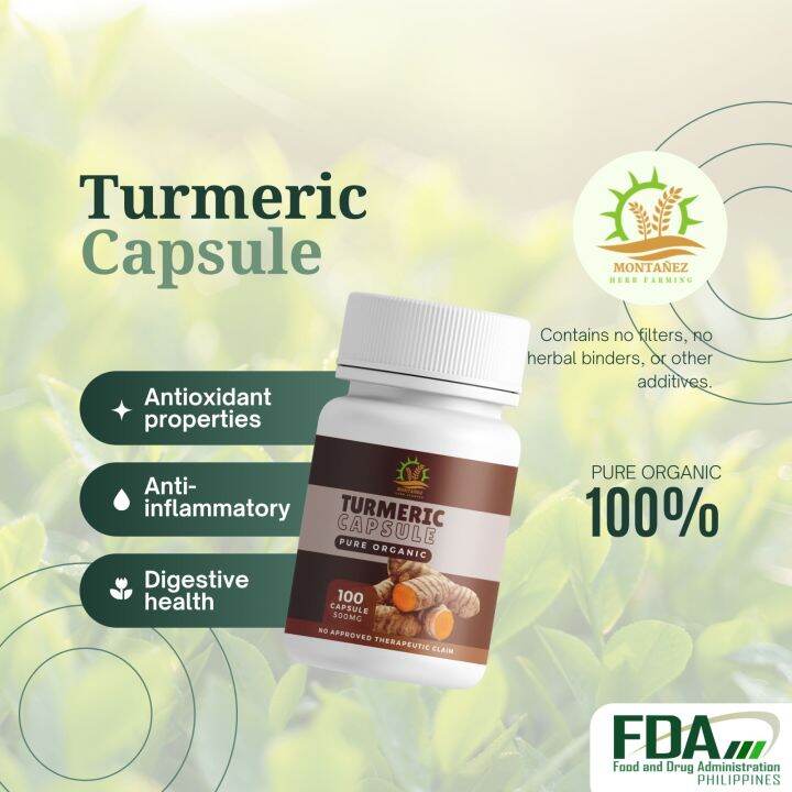 TURMERIC CAPSULES 100 CAPSULES 500mg | Lazada PH