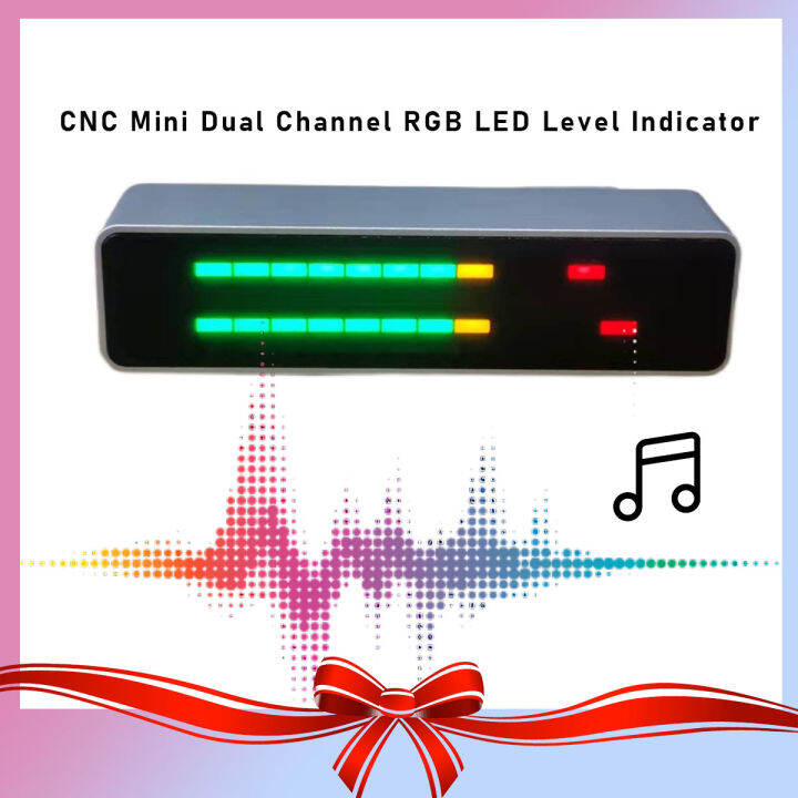 AKDB12D CNC Mini Dual Channel RGB LED Level Indicator VU Meter Music ...
