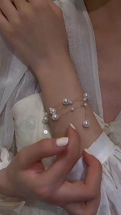 Original hikaw 18k Saudi Gold pawnable Pearl Necklace Women's ...