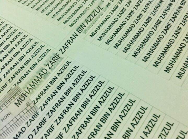 Stiker Nama budak sekolah 1 set ada 70pcs Waterproof Kalis Air | Lazada